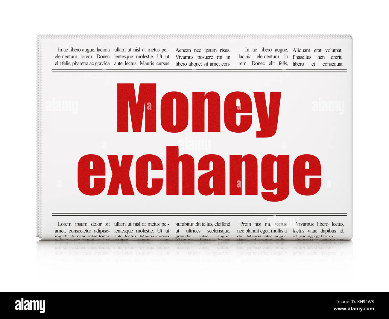 Banking concept: newspaper headline Money Exchange Stock Photo - Alamy