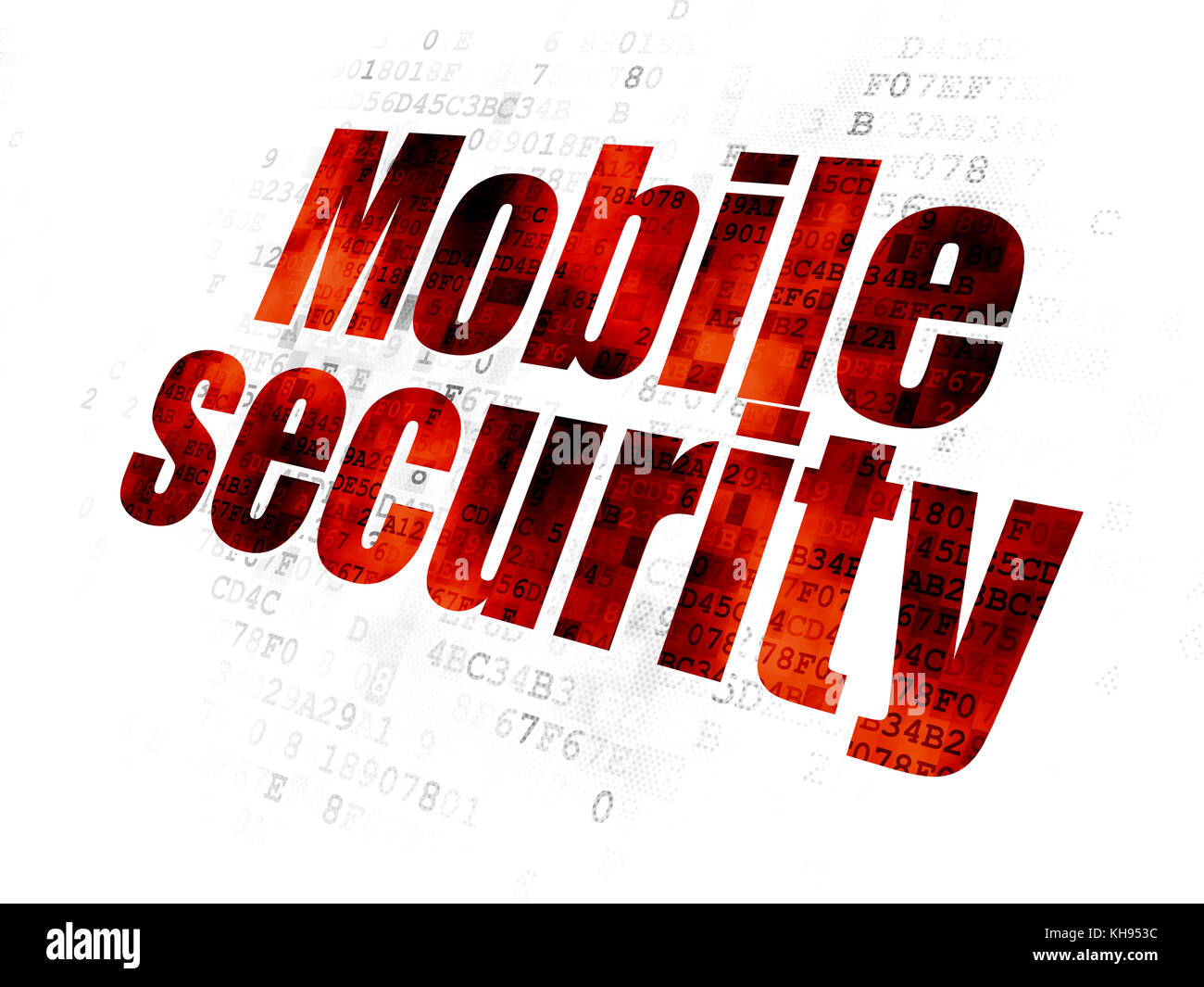Protection concept: Mobile Security on Digital background Stock Photo ...