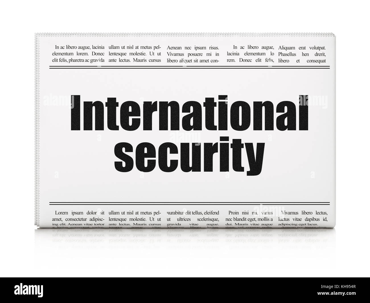 Privacy concept: newspaper headline International Security Stock Photo ...