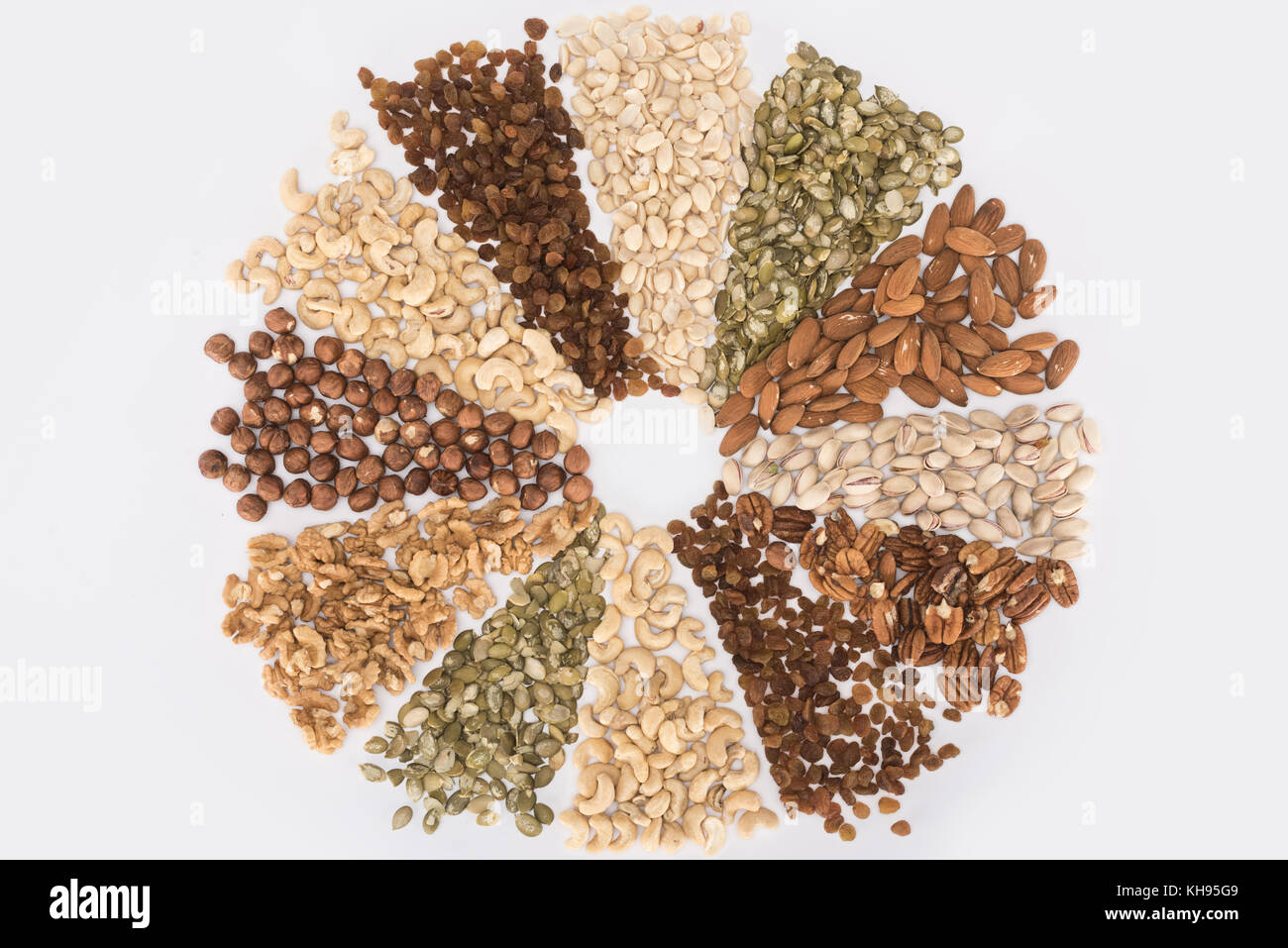 circle made from assorted nuts Stock Photo - Alamy