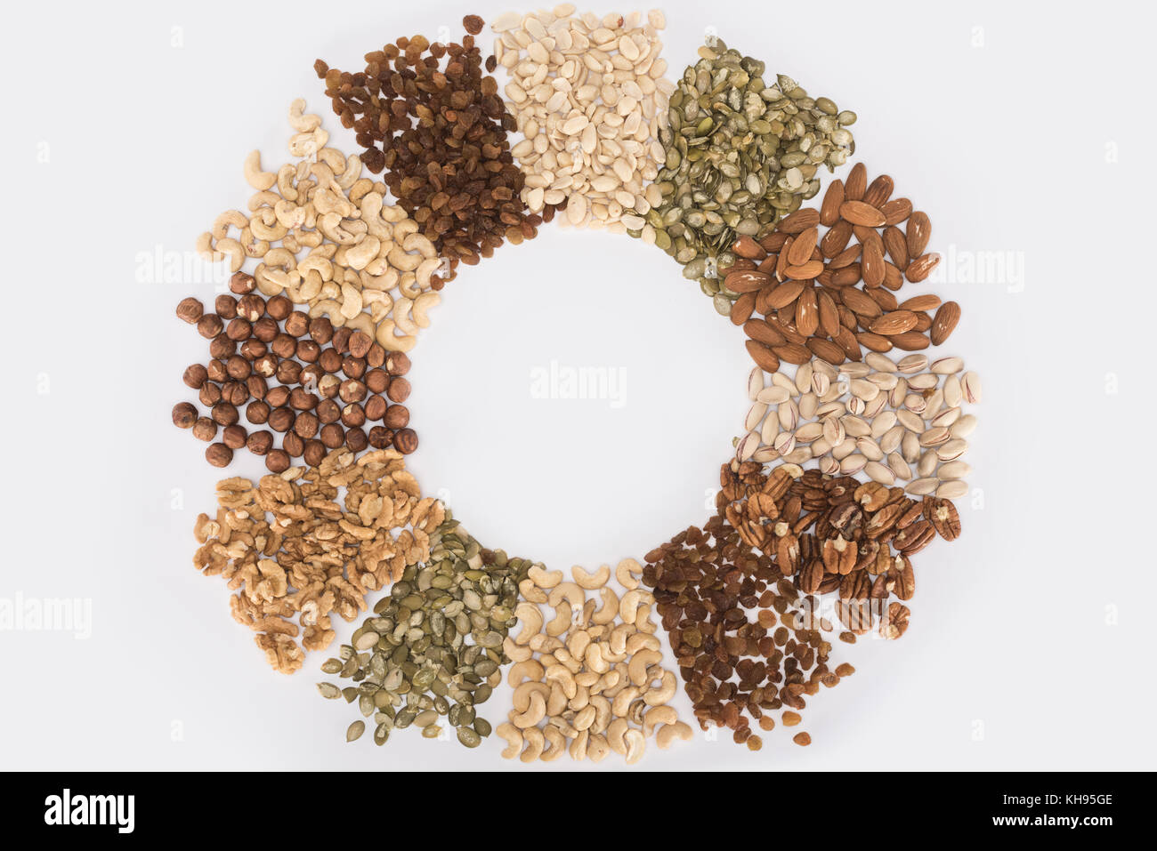 circle made from various nuts Stock Photo - Alamy