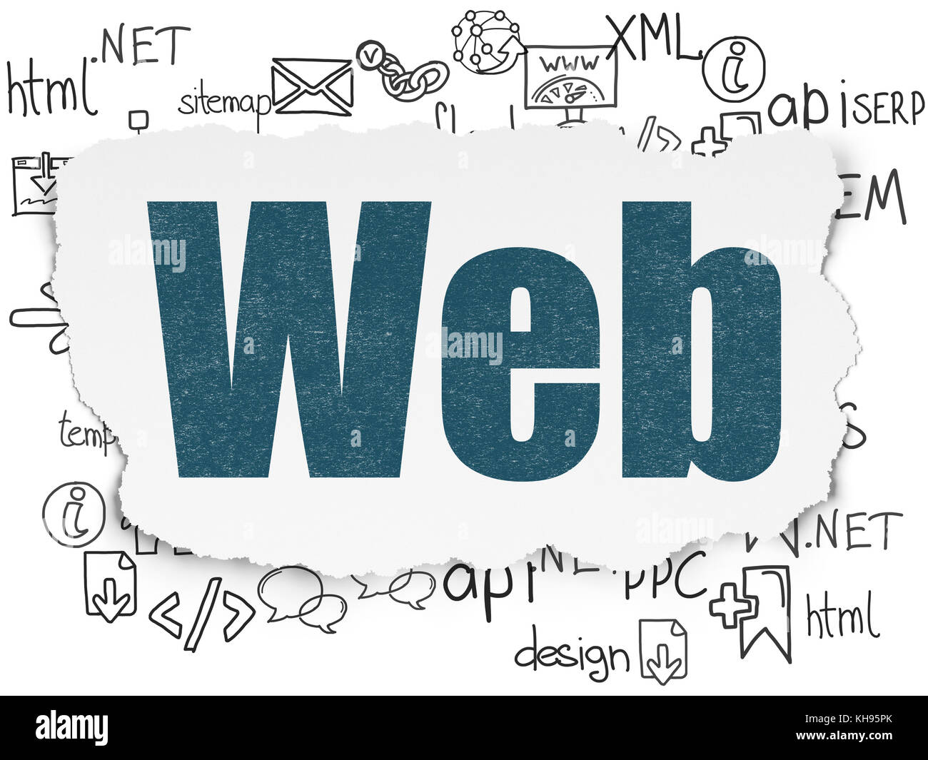 Web development concept: Web on Torn Paper background Stock Photo - Alamy