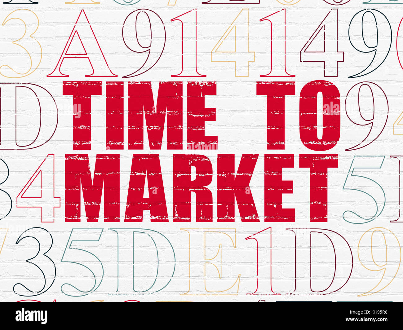Timeline concept: Time to Market on wall background Stock Photo - Alamy