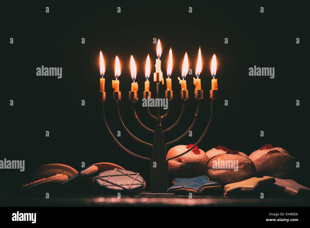 traditional jewish menorah for hanukkah celebration Stock Photo - Alamy