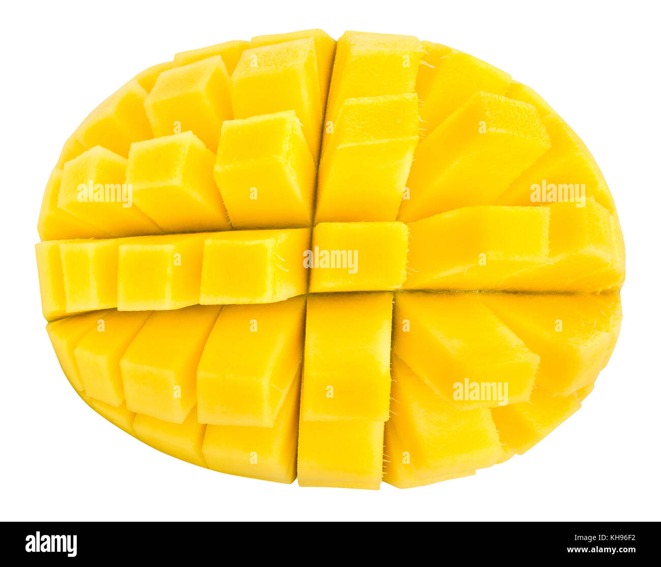 sliced mango path isolated top view Stock Photo - Alamy