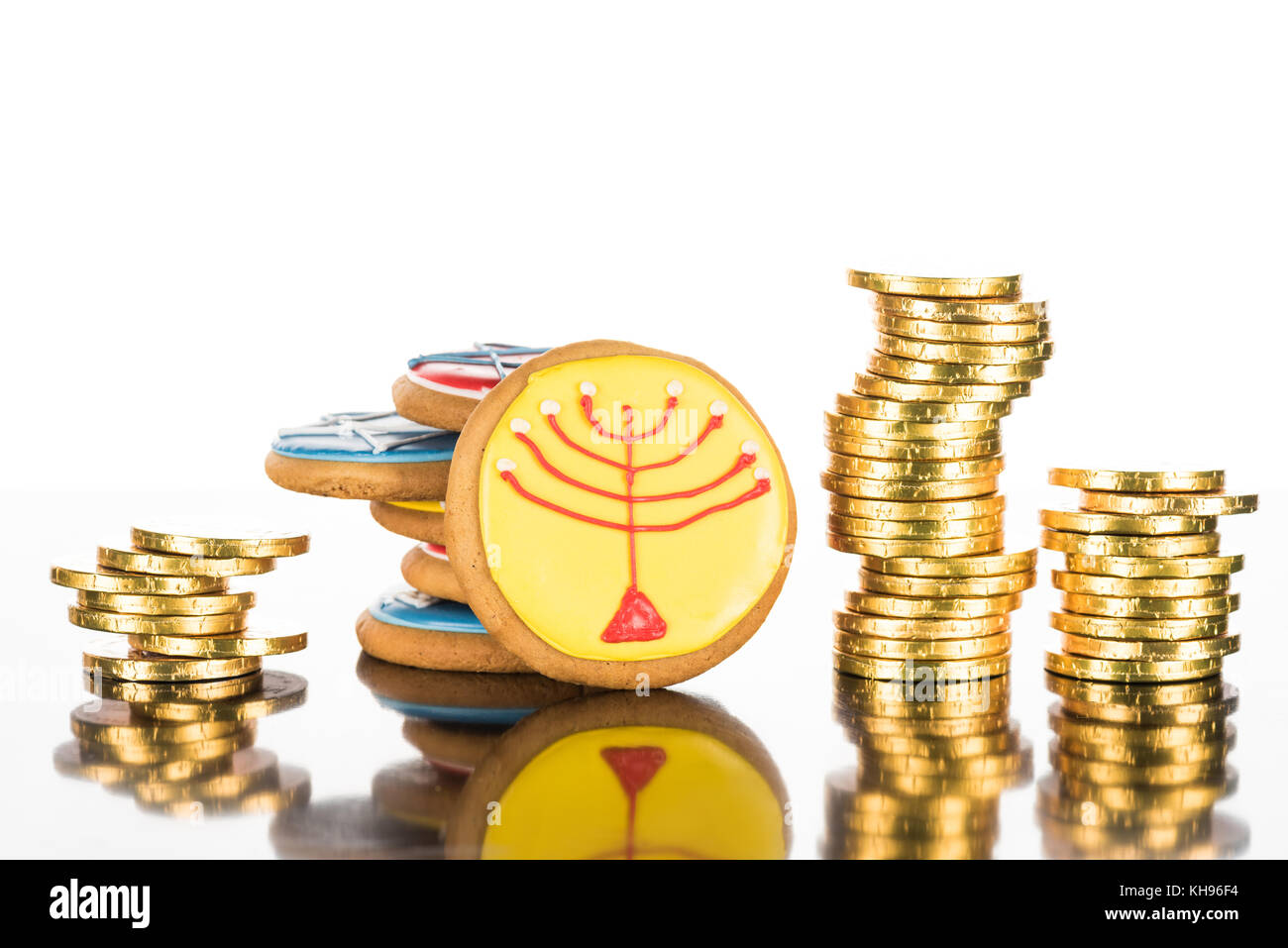 cookies and Hanukkah gelt Stock Photo - Alamy