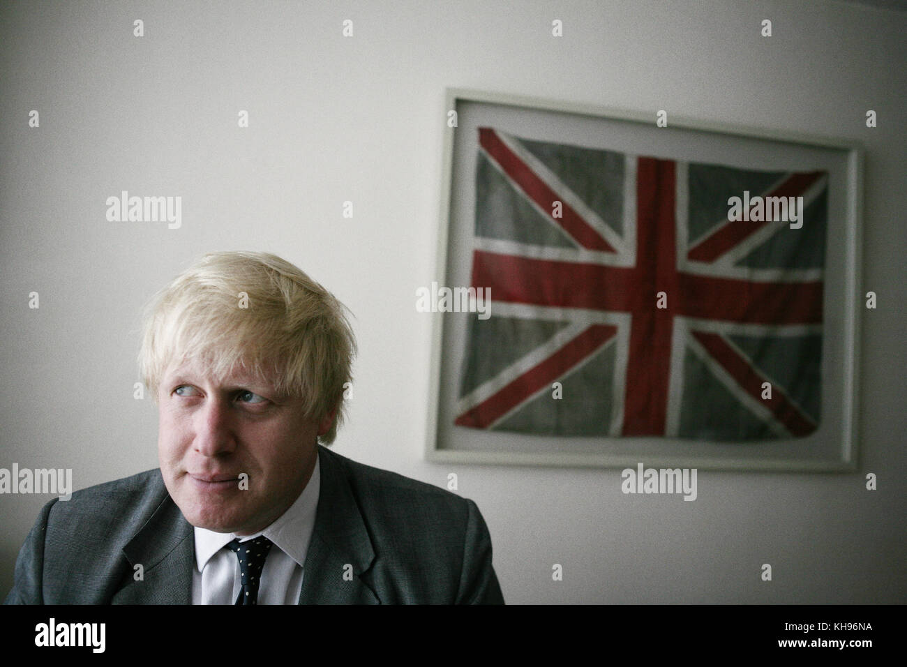 British politician Boris Johnson, portrait with union jack Stock Photo ...