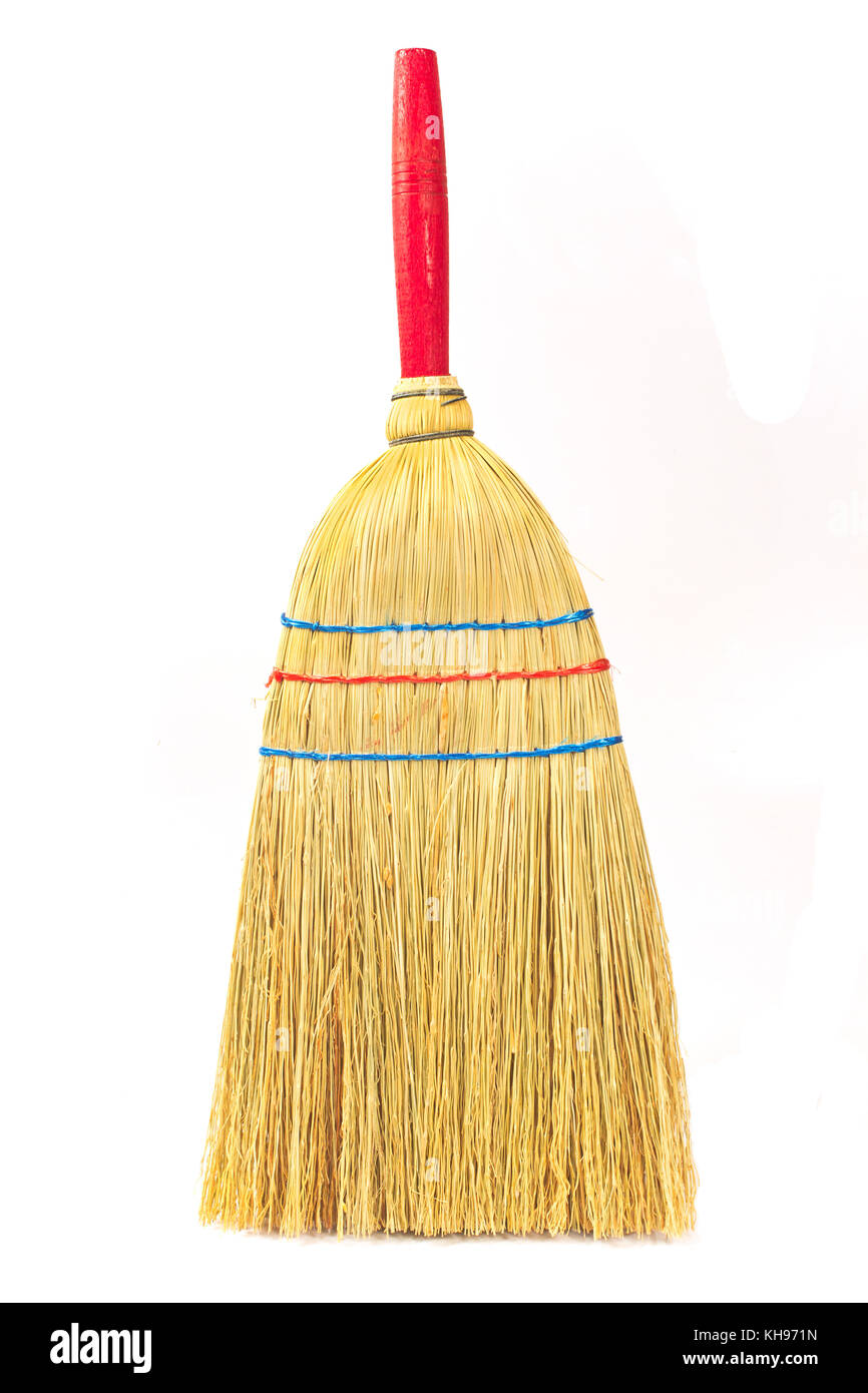 Small broom isolated on white background Stock Photo - Alamy