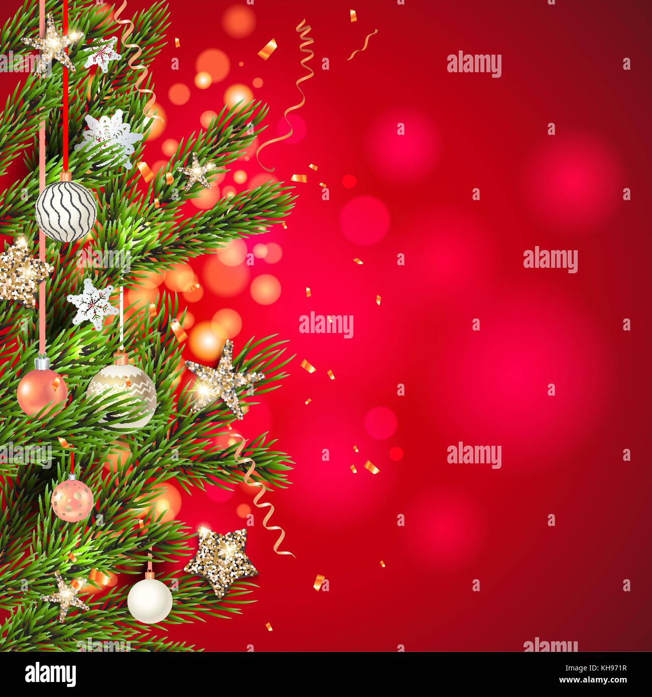 Red xmas tree Stock Vector Images - Alamy