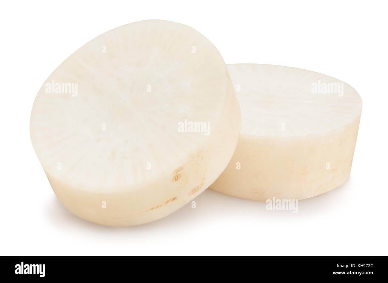 sliced daikon radish path isolated Stock Photo - Alamy