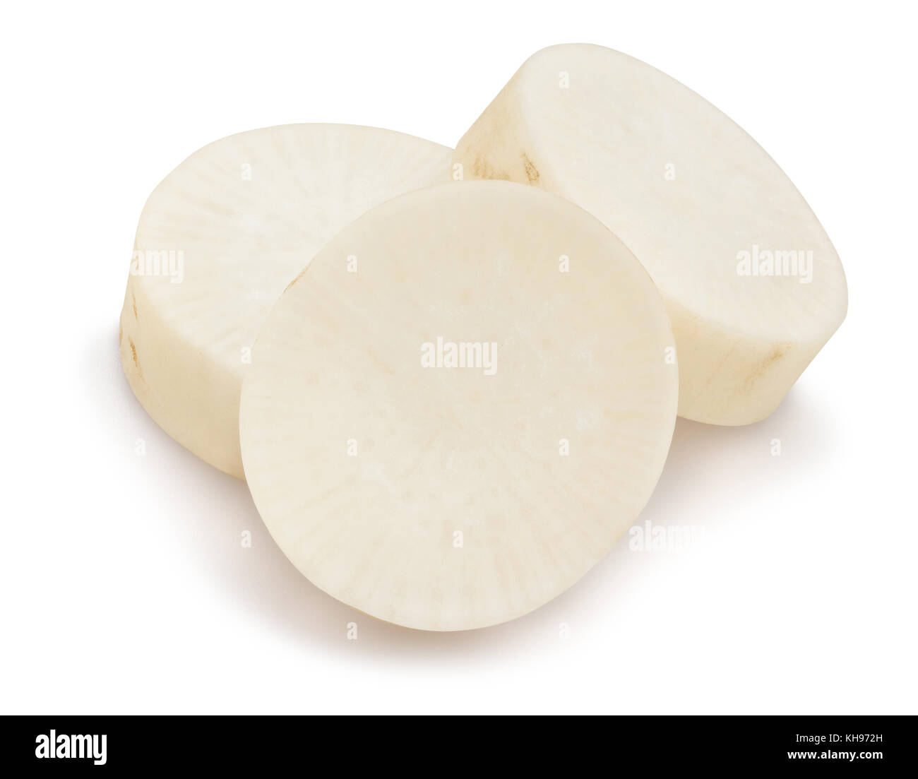 sliced daikon radish path isolated Stock Photo - Alamy