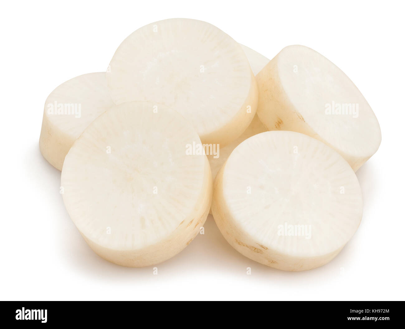 sliced daikon radish path isolated Stock Photo - Alamy