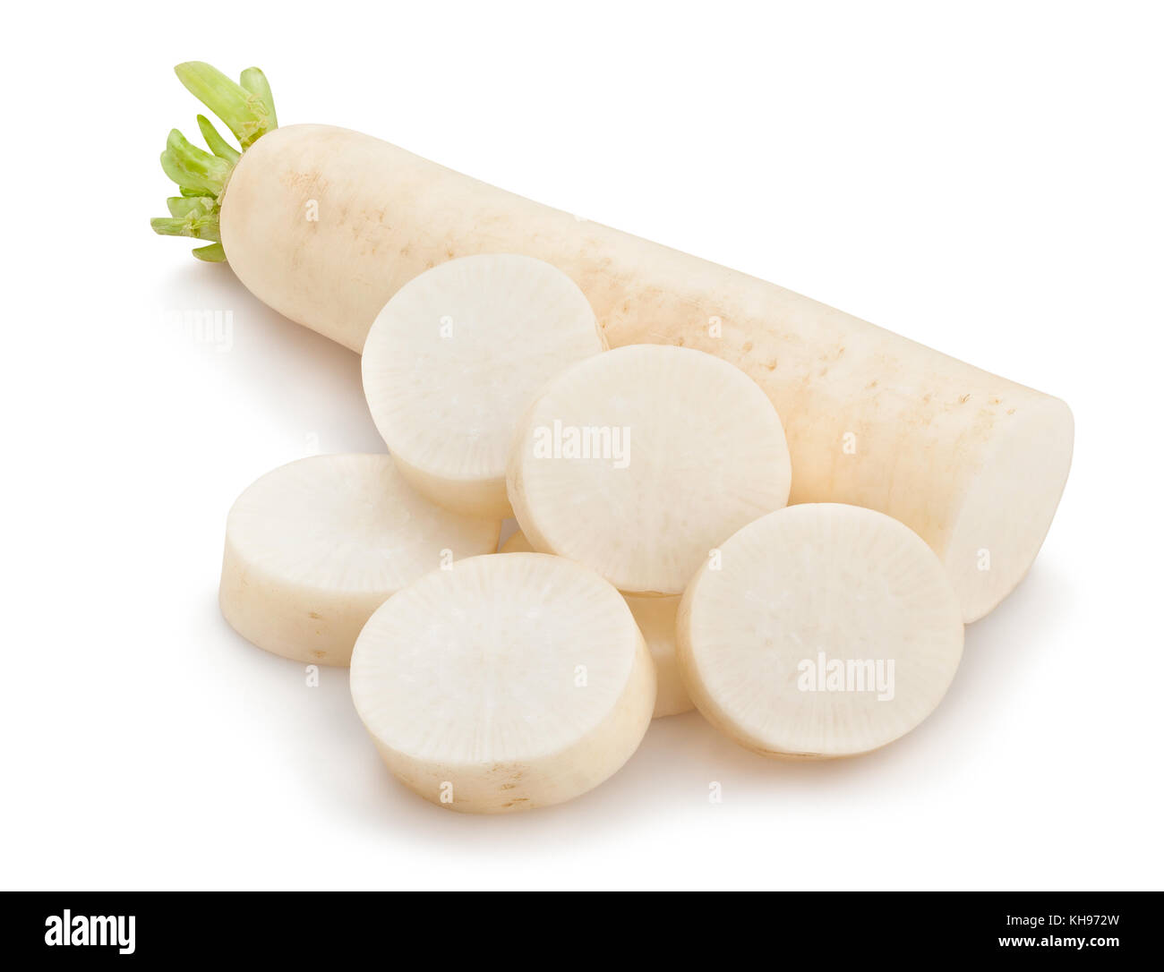 sliced daikon radish path isolated Stock Photo - Alamy
