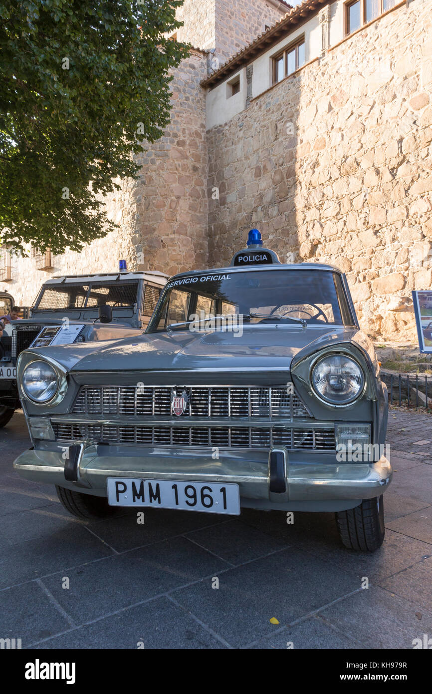 Old vehicle in the center of the city in a police display Stock Photo ...