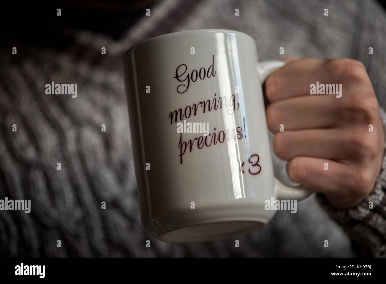 Human hands with white big coffee cup Stock Photo - Alamy
