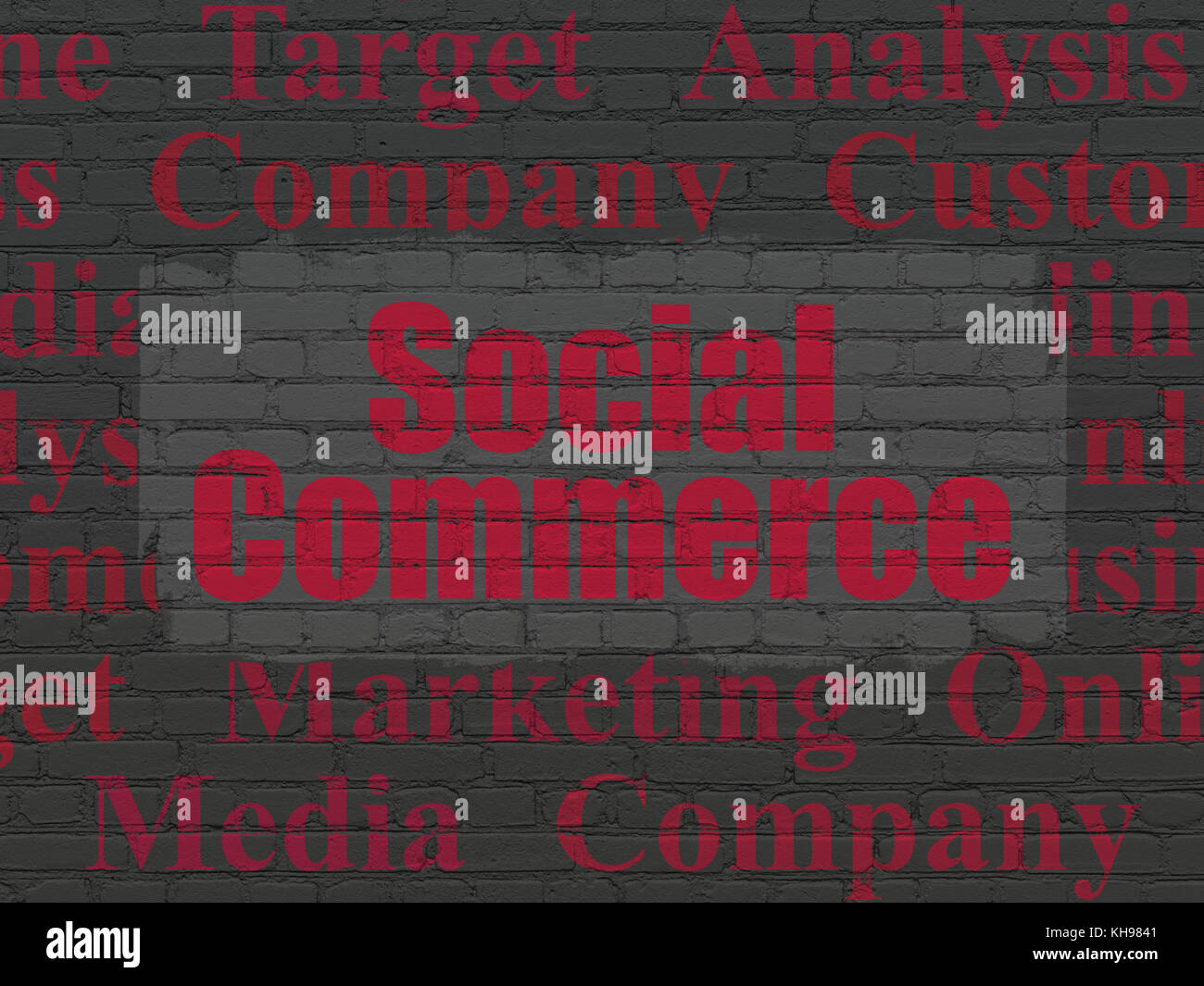 Marketing concept: Social Commerce on wall background Stock Photo - Alamy