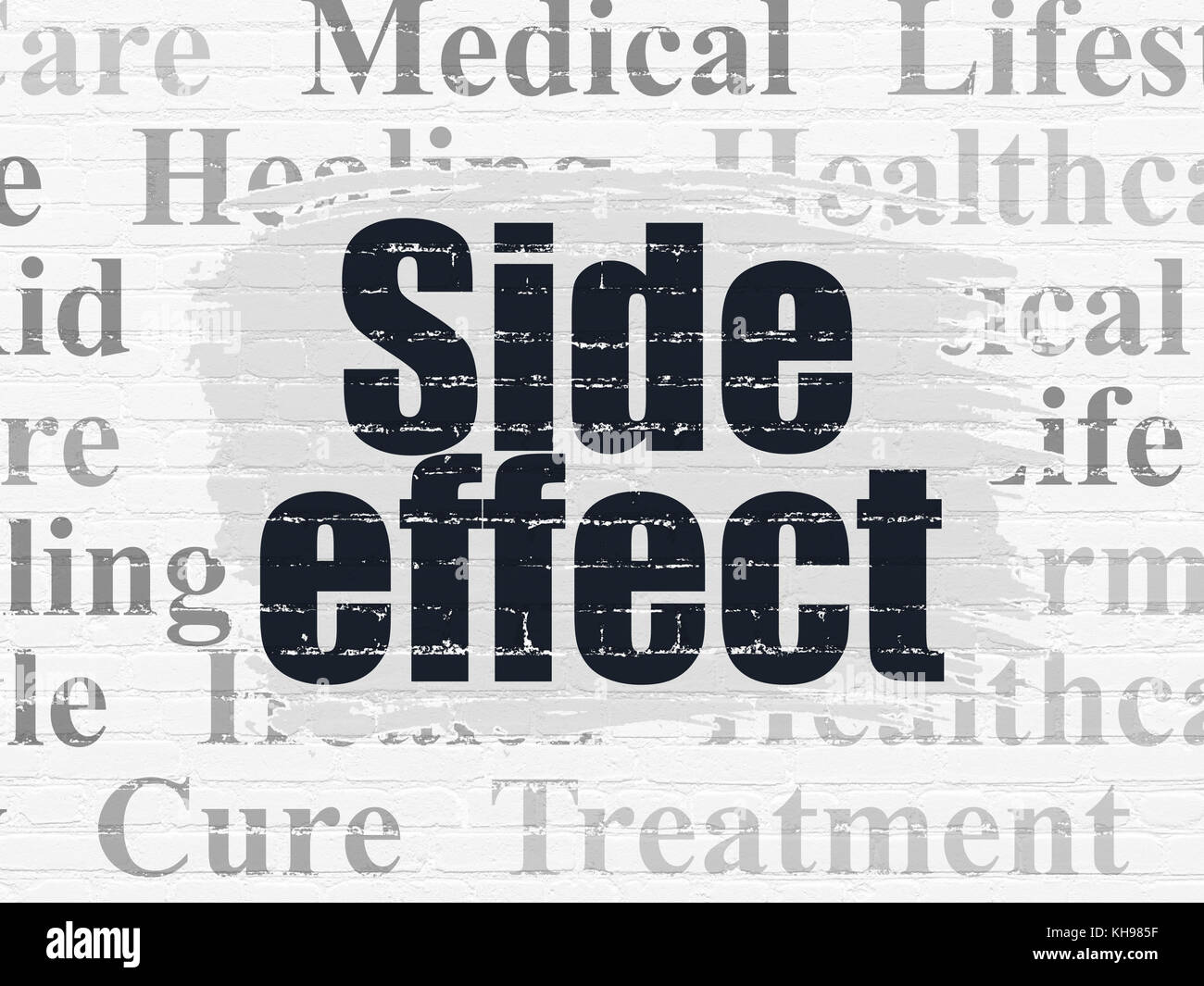 Medicine concept: Side Effect on wall background Stock Photo - Alamy