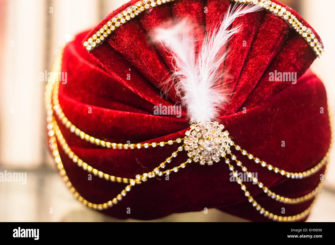 traditional hindu head dress or turban worn by the groom in a hindu ...