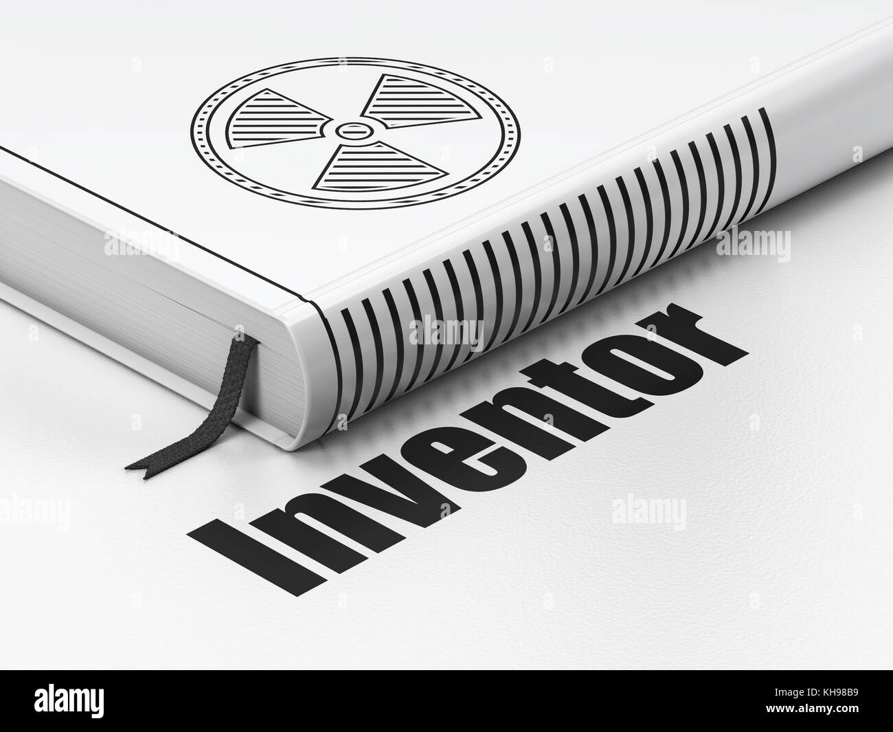 Science concept: book Radiation, Inventor on white background Stock ...