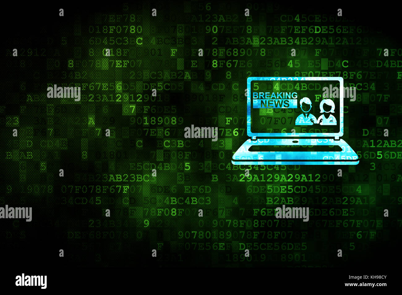 News concept: Breaking News On Laptop on digital background Stock Photo ...