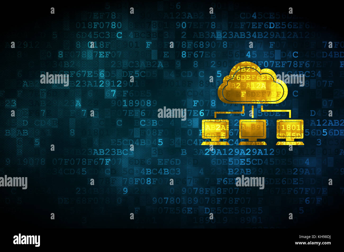 Cloud networking concept: Cloud Network on digital background Stock ...