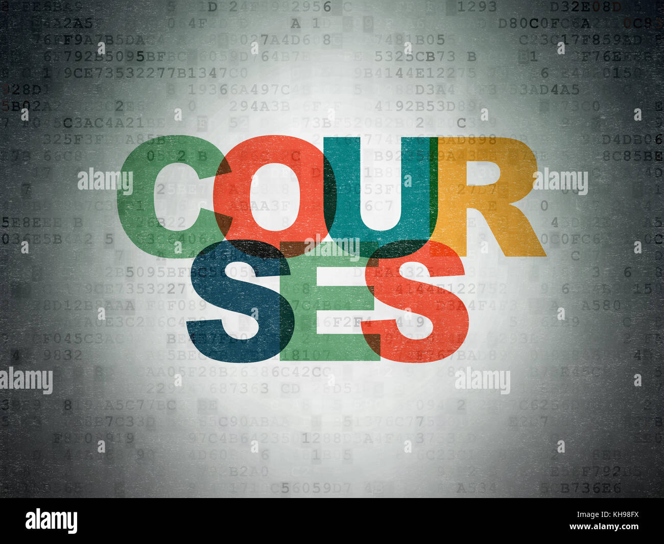 Studying concept: Courses on Digital Data Paper background Stock Photo ...