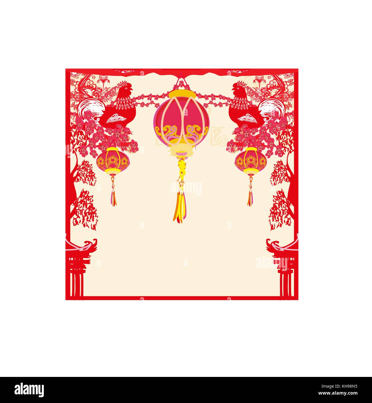 year of rooster design for Chinese New Year celebration Stock Vector ...