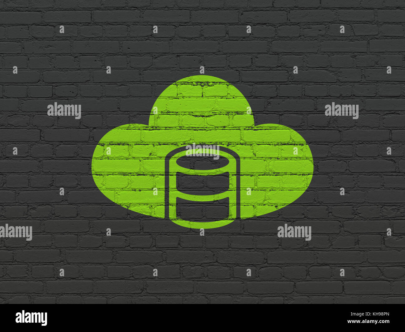 Software concept: Database With Cloud on wall background Stock Photo ...