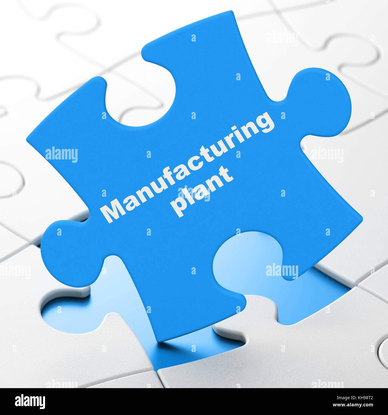 Manufacuring concept: Manufacturing Plant on puzzle background Stock ...