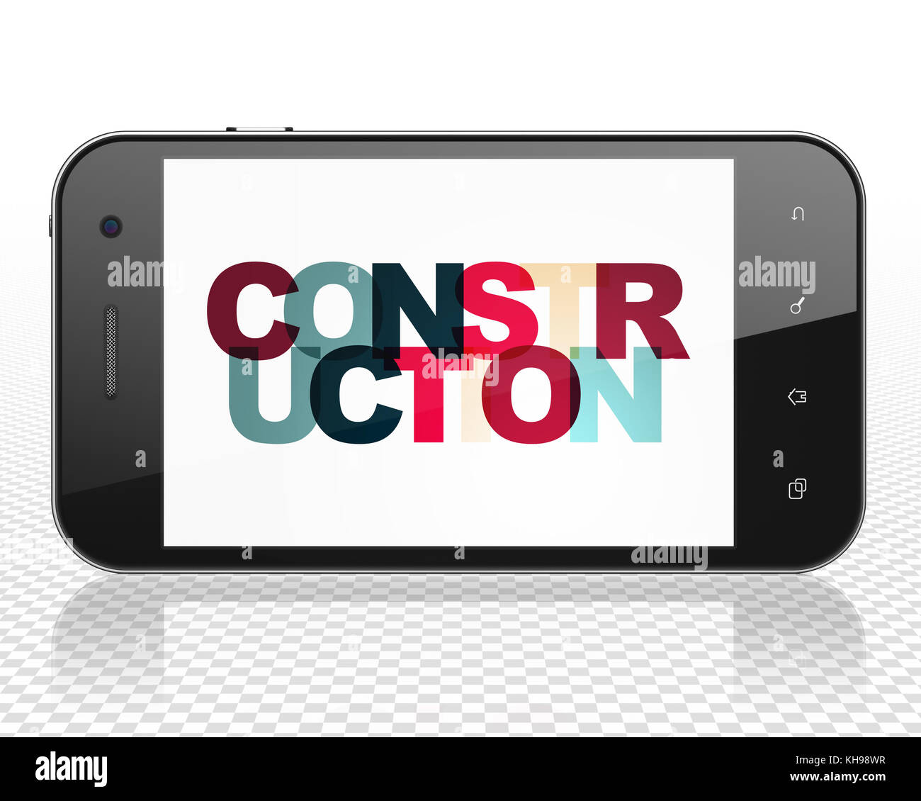 Building construction concept: Smartphone with Construction on display ...