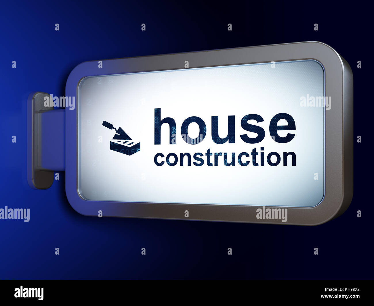 Constructing concept: House Construction and Brick Wall on billboard ...