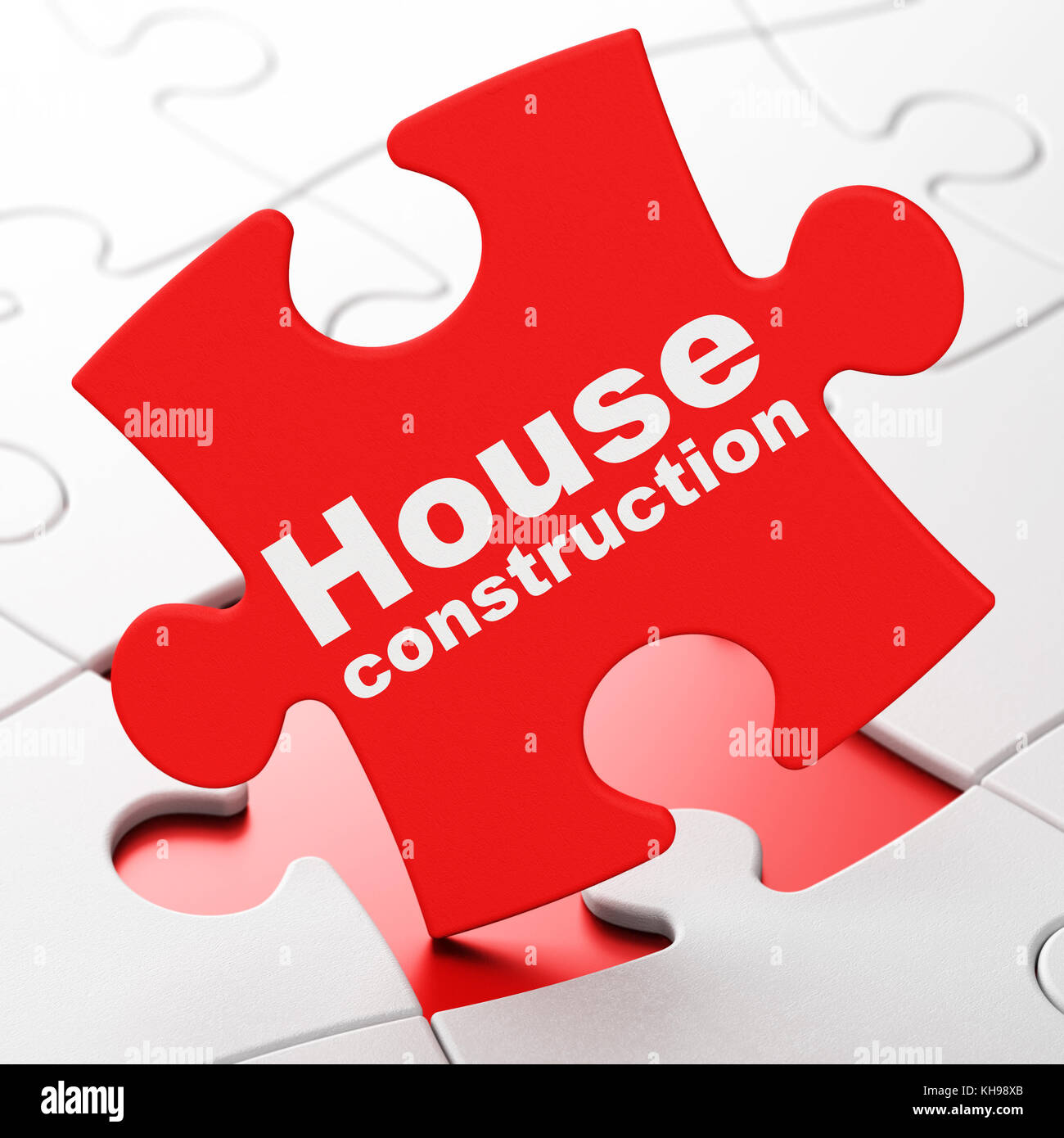 Building construction concept: House Construction on puzzle background ...