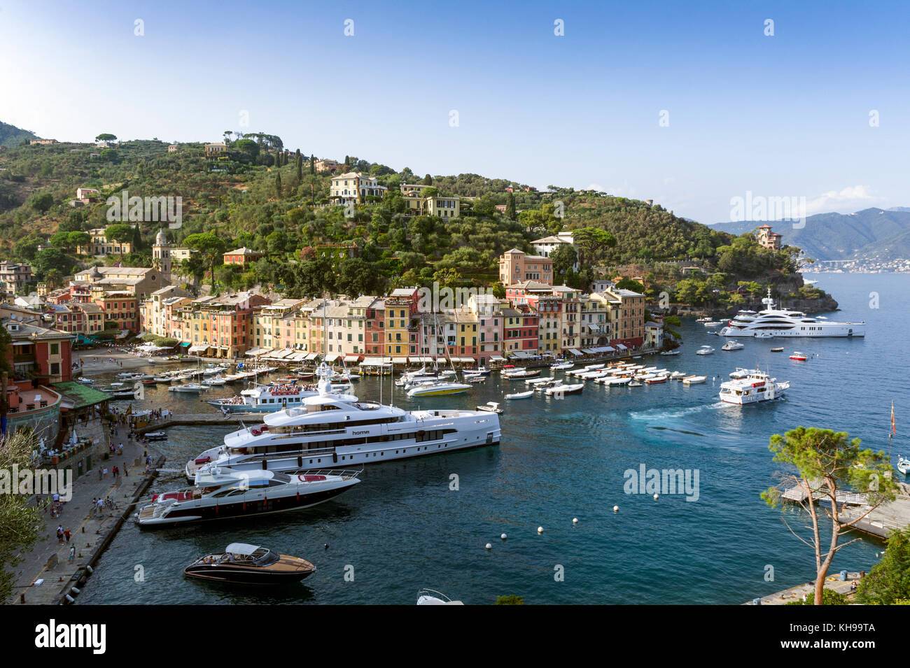 Italie. Ligurie. Golfe de Tigullio, Riviera Italienne. Portofino. Yacht ...