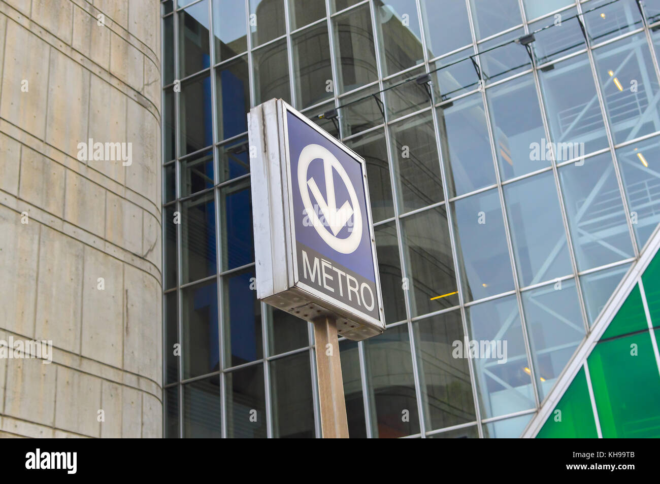 Montreal, Canada - November 12, 2017: Metro transit sign in Montreal ...