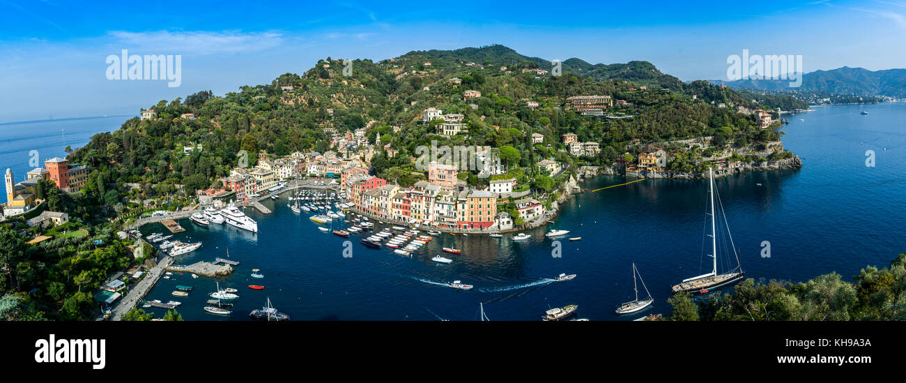 Europe. Italy. Liguria. Gulf of Tigullio. Italian Riviera. Aerial and ...
