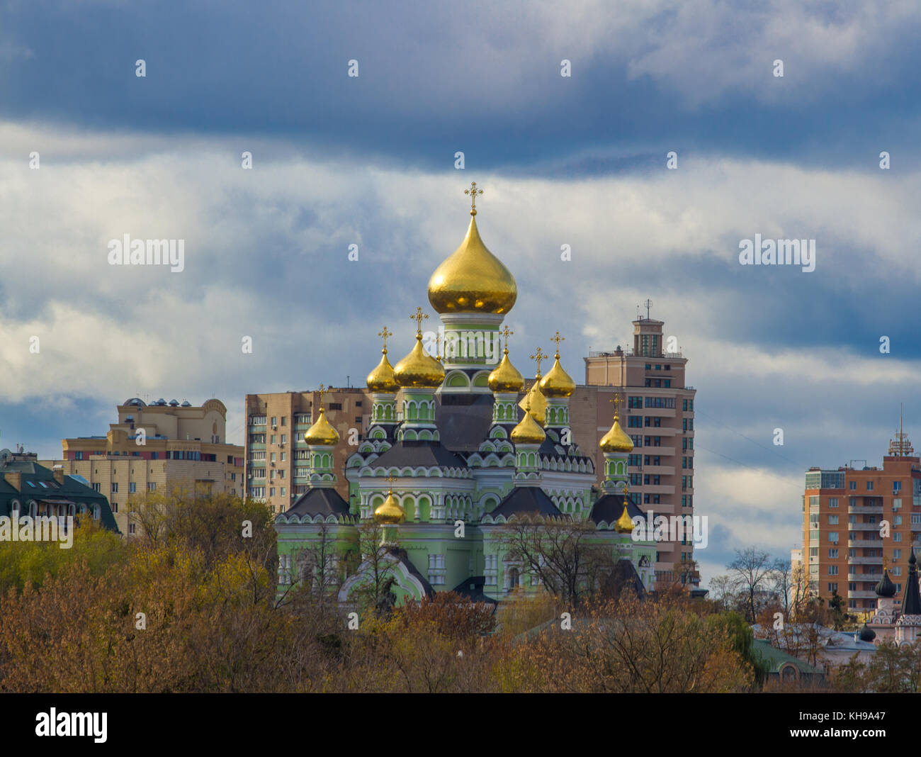 The Orthodox Church in Ukraine. Pokrovsky monastery in Kyiv. Kiev ...