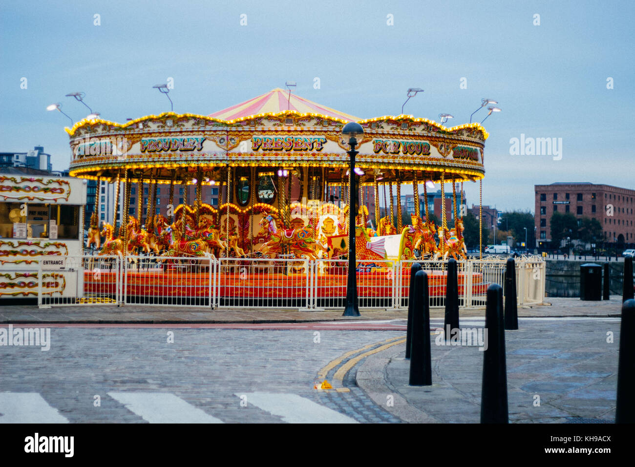 fairground ride with horses Stock Photo - Alamy