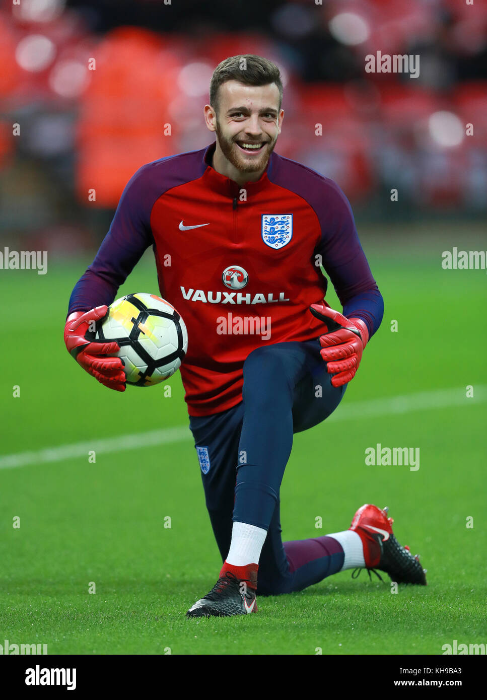 England goalkeeper Angus Gunn before the Bobby Moore Fund International ...