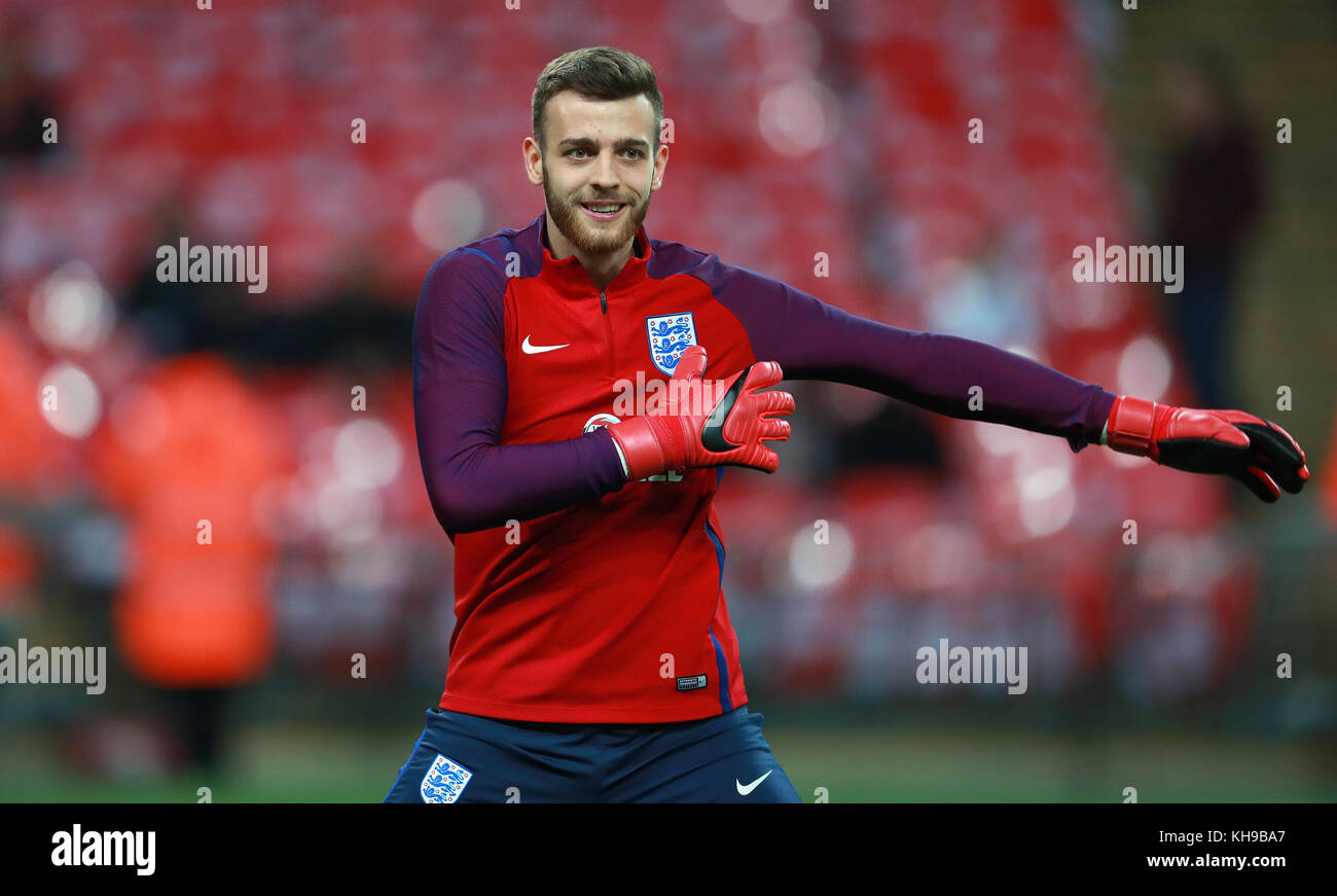 England goalkeeper Angus Gunn before the Bobby Moore Fund International ...