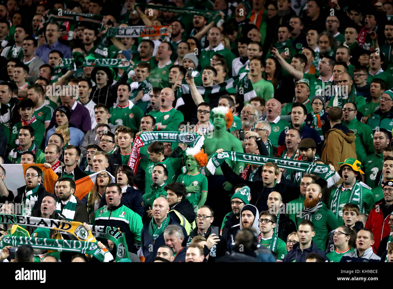 Republic of ireland fans in the at the aviva stadium hi-res stock ...