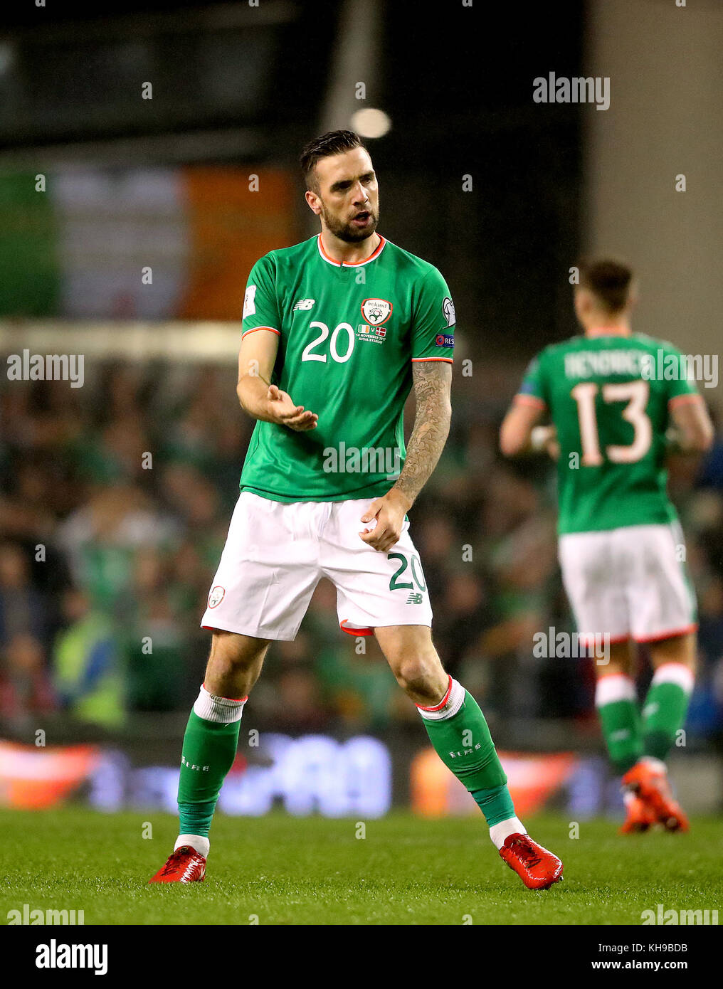 Republic of Ireland's Shane Duffy celebrates scoring his side's first ...