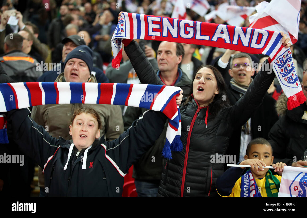 England fans show their support in the stands before the Bobby Moore ...