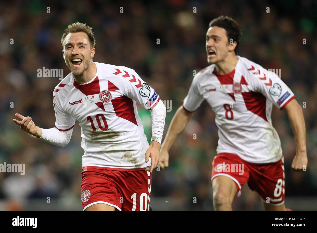 Denmark's Christian Eriksen celebrates scoring his side's third goal of ...