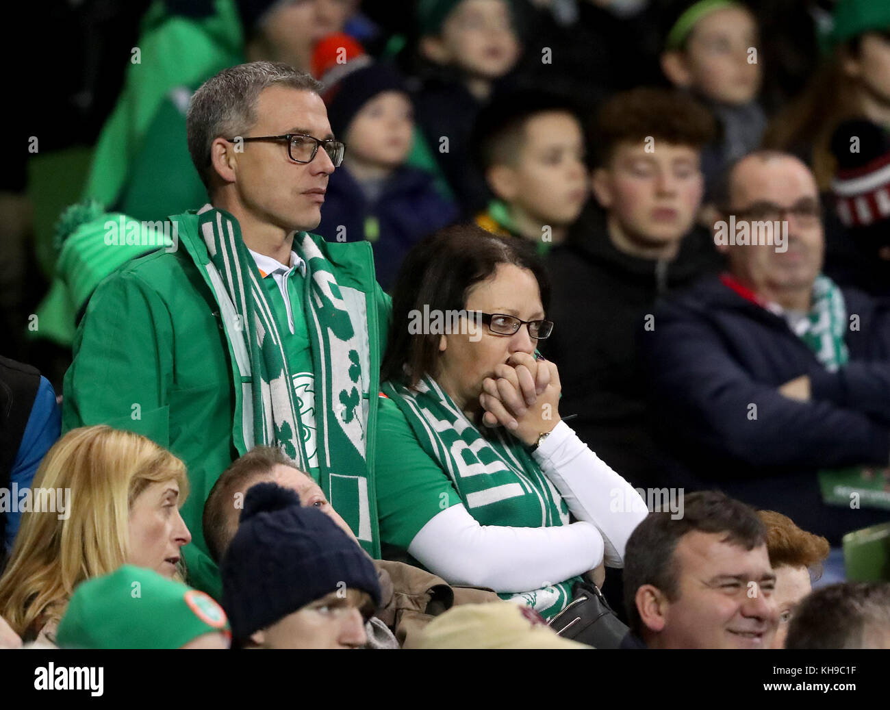Republic of Ireland fans appear dejected during the FIFA World Cup ...