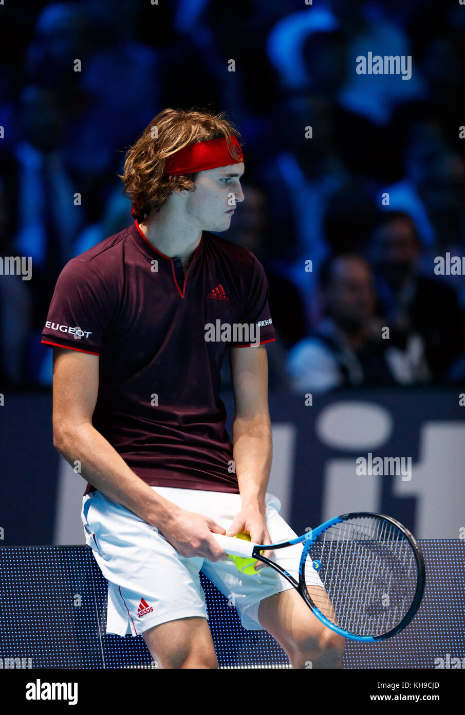 Alexander Zverev looks dejected late in the third set during his match against Roger Federer ...