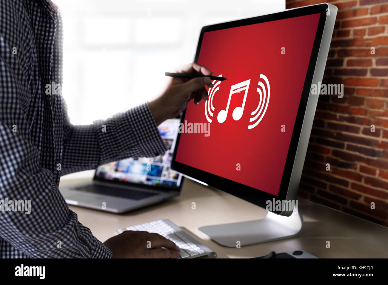 Music Streaming Media enjoying the music Entertainment Download Stock ...