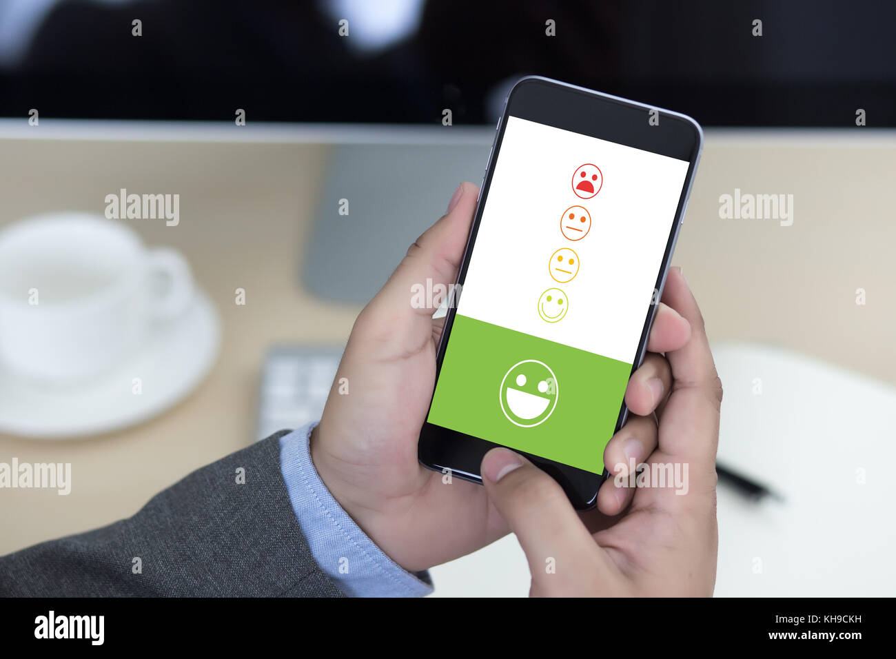 pressing smiley face emoticon The Customer Service Target Business ...