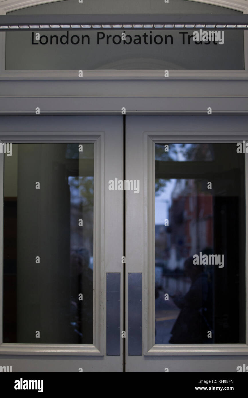 London Probation Trust entrance doorway, Marylebone Road, London ...
