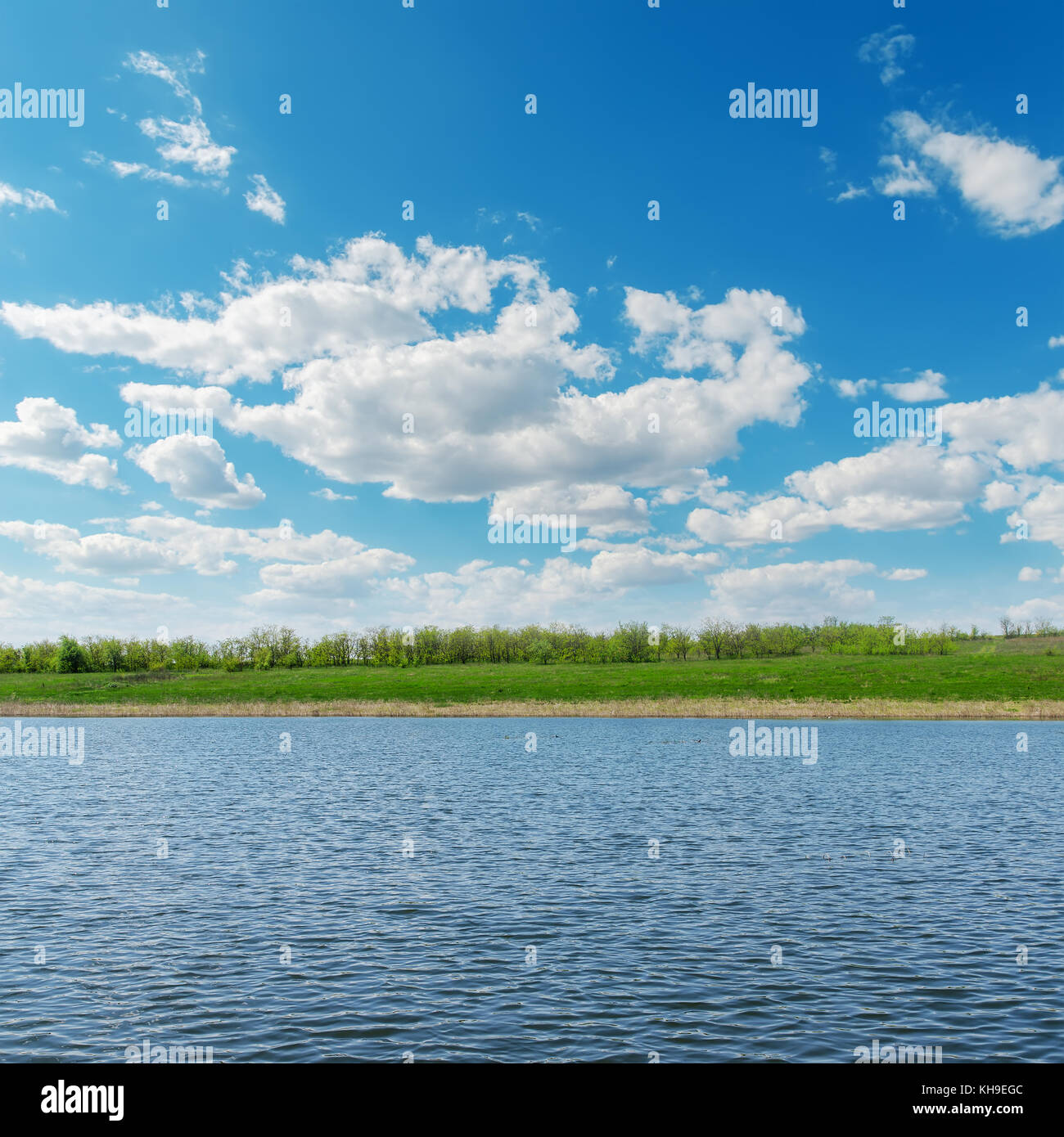 White clouds flow over green hi-res stock photography and images - Alamy