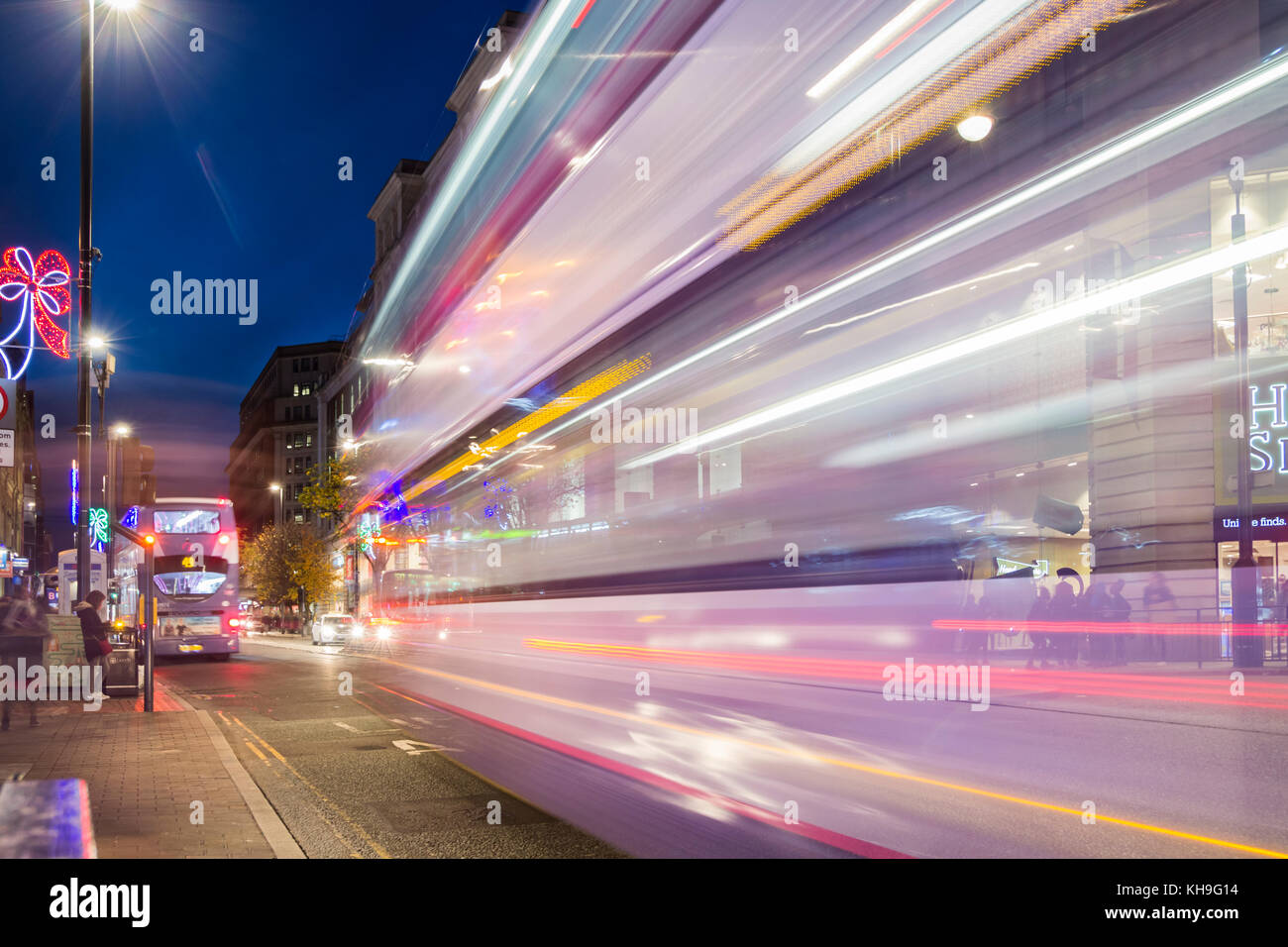 Leeds city centre at night. Yorkshire, England. UK Stock Photo - Alamy
